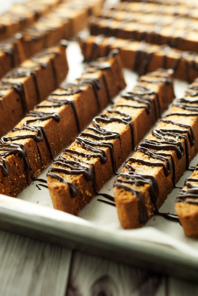Dark Chocolate Salted Caramel Biscotti