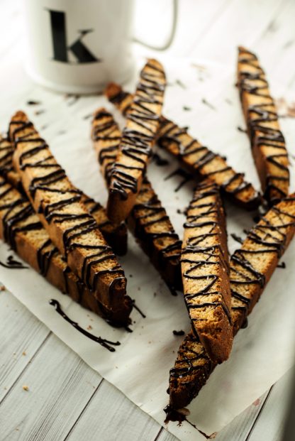 Dark Chocolate Salted Caramel Biscotti