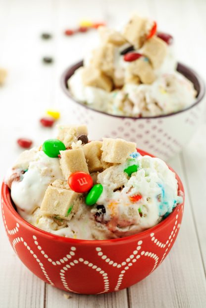 No Churn M&M's® Cookie Dough Ice Cream • A Simple Pantry