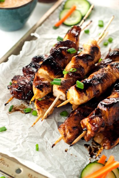 Chicken Satay with Kecap Manis & Peanut Sauce • A Simple Pantry