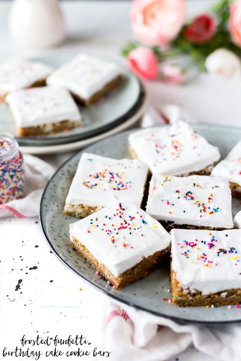 Frosted Funfetti Birthday Cake Cookie Bars • A Simple Pantry