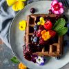 Sweet and Savory Chocolate Waffles with Triple Berry Compote • A Simple ...