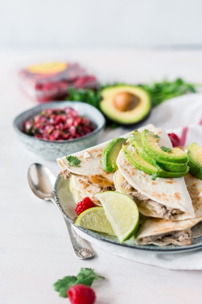 Pulled Pork Quesadilla Tacos with Spicy Raspberry Salsa • A Simple Pantry