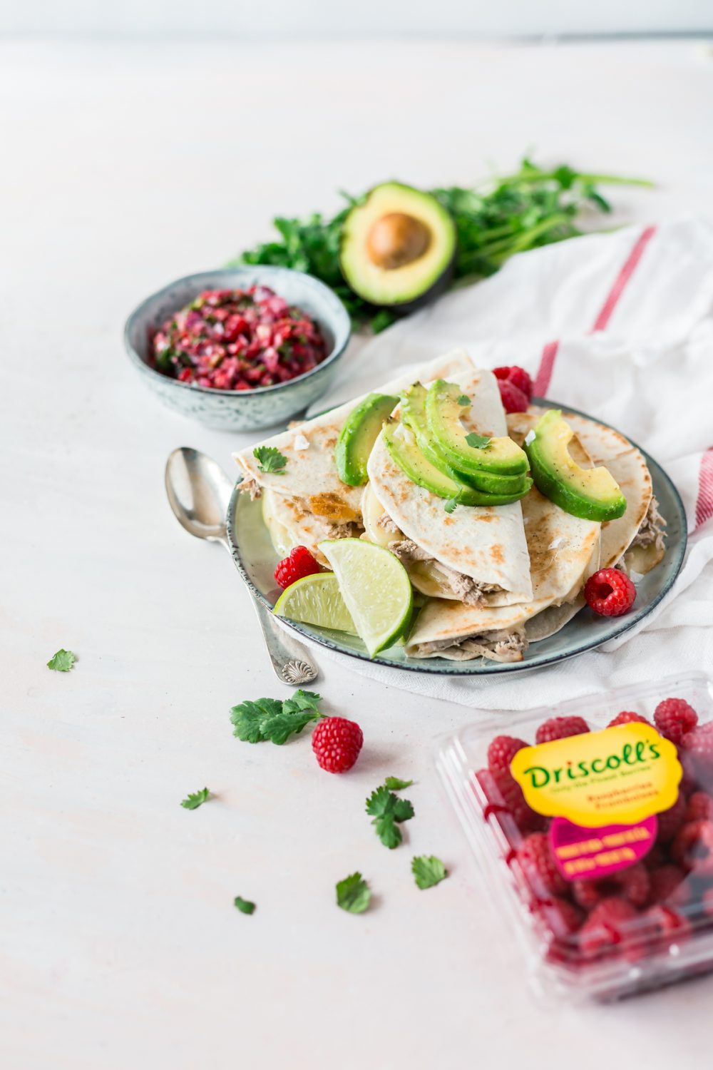 Pulled Pork Quesadilla Tacos with Spicy Raspberry Salsa • A Simple Pantry