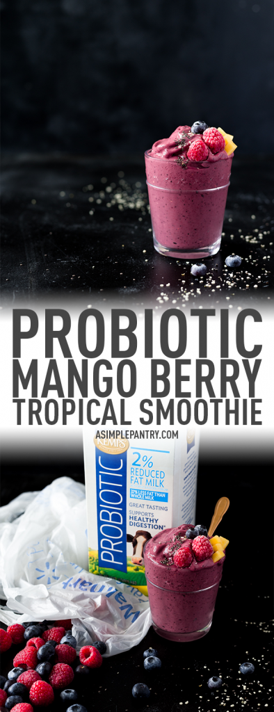 Probiotic Mango Berry Tropical Smoothie Recipe • A Simple Pantry