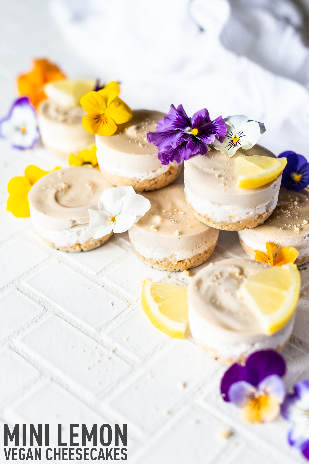 Mini Lemon Vegan Cheesecakes Recipe • A Simple Pantry