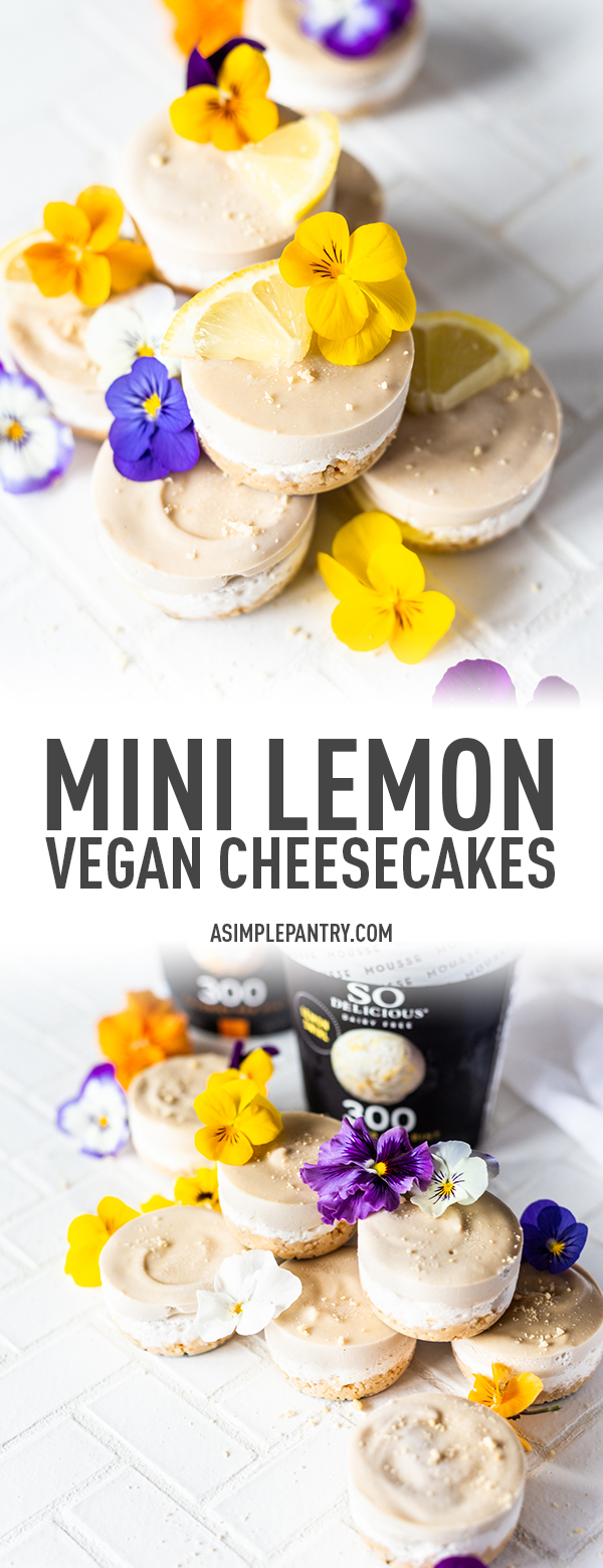 Mini Lemon Vegan Cheesecakes Recipe • A Simple Pantry