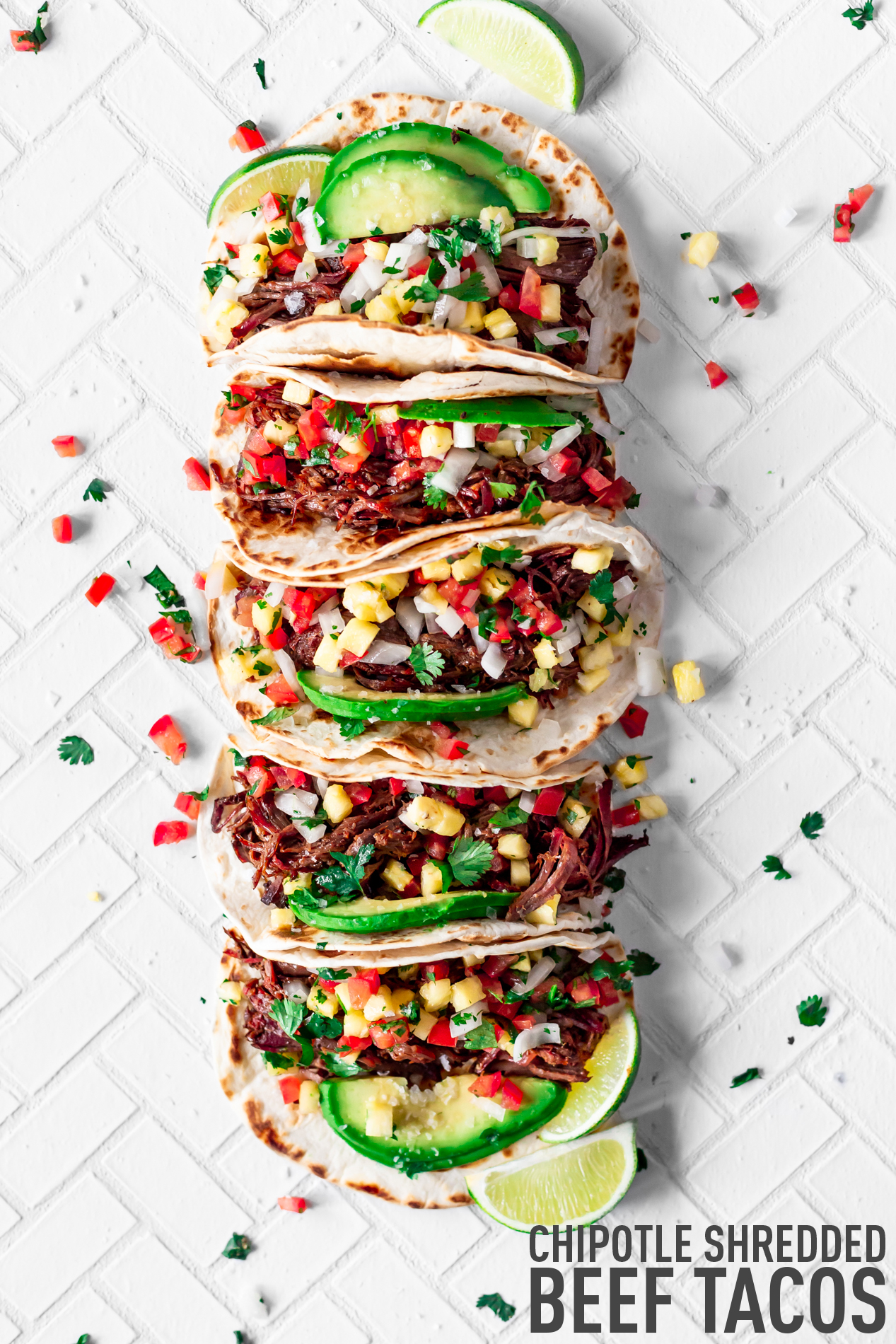 Chipotle Shredded Beef Tacos with Pineapple Pico • A Simple Pantry