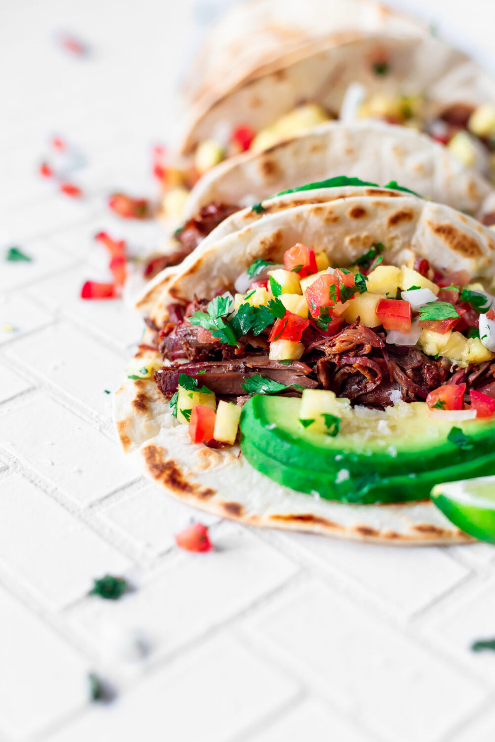 Chipotle Shredded Beef Tacos with Pineapple Pico • A Simple Pantry