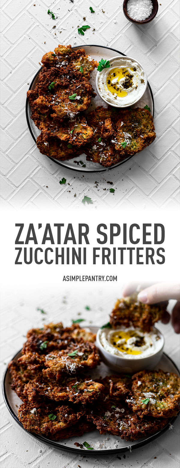 Za'atar Spiced Zucchini Fritters Recipe with Homemade Labneh • A Simple ...