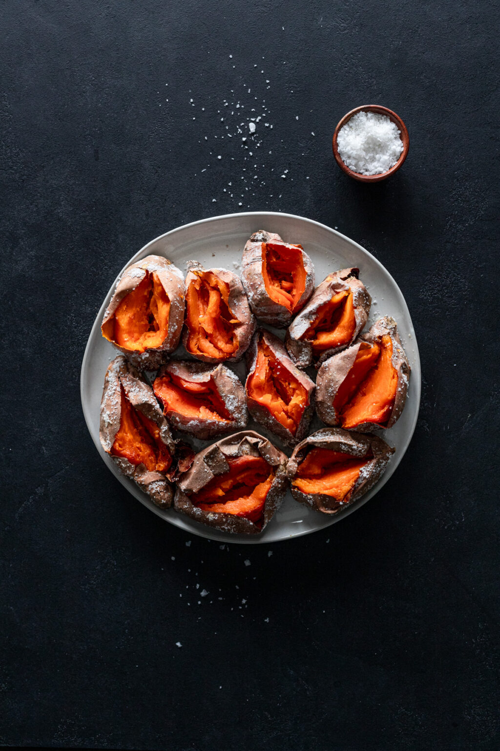 Salt Roasted Sweet Potatoes Recipe with Chili Mint Yogurt Sauce • A ...